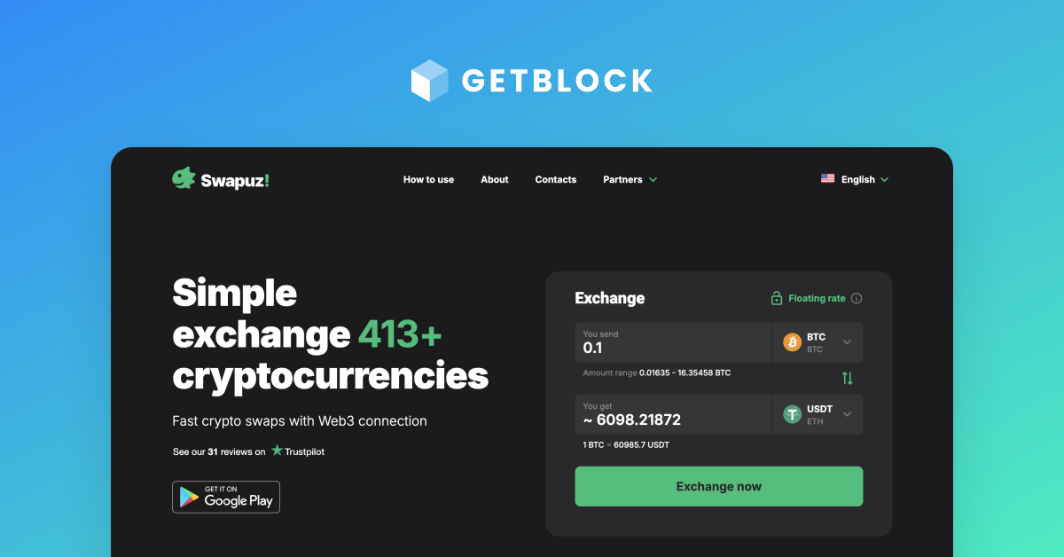 Swapuz Crypto Exchange x GetBlock RPC Node Use Case | GetBlock.io